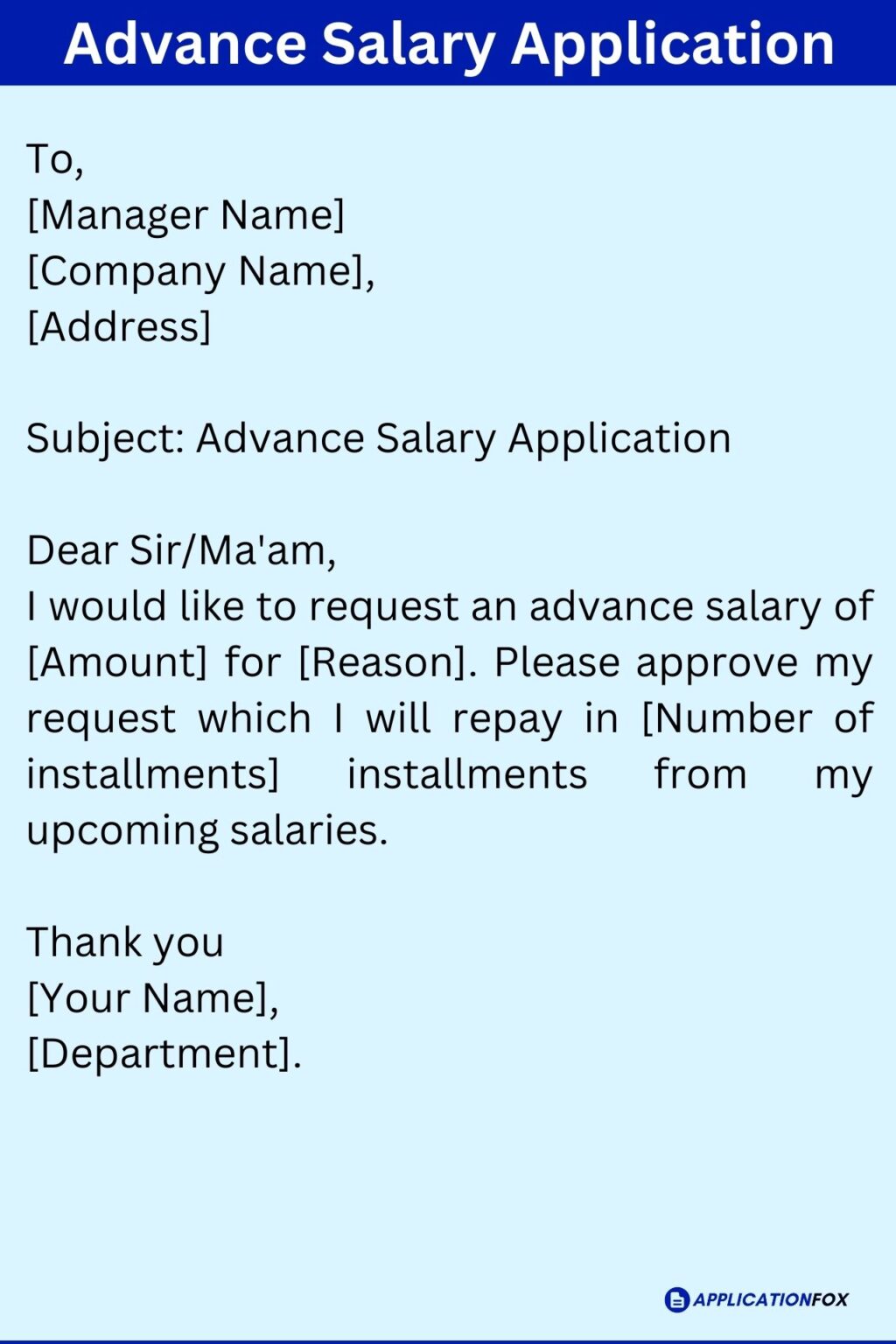 (9+ Samples) Application for Advance Salary
