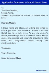 (7+ Samples) Application for Leave in School