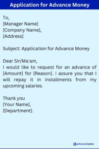 (9+ Samples) Application for Advance Salary