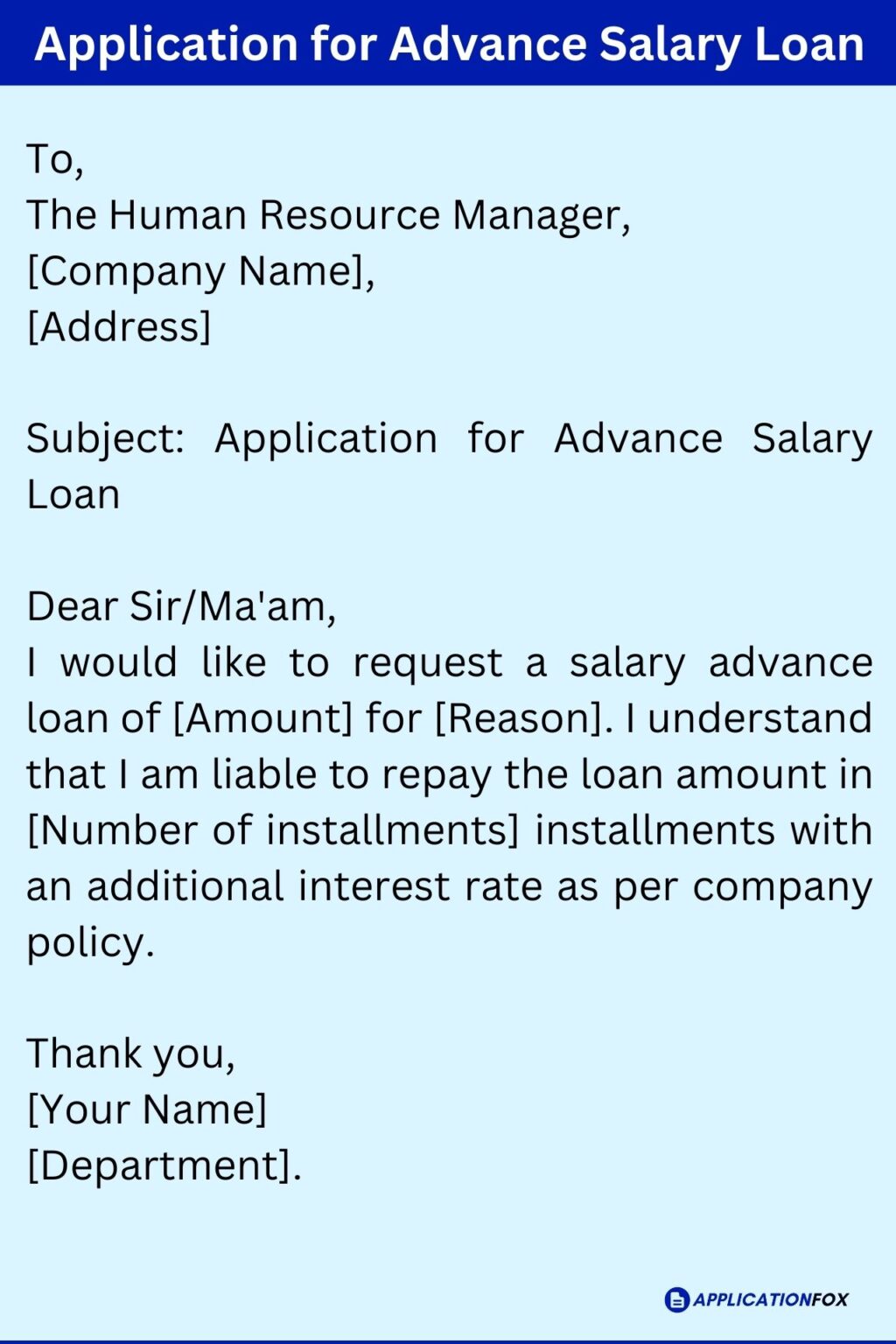 (9+ Samples) Application for Advance Salary