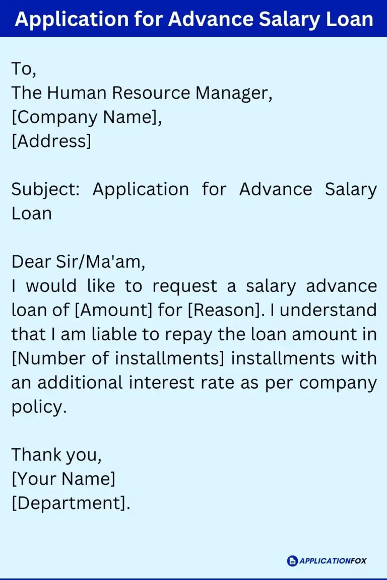 (9+ Samples) Application for Advance Salary