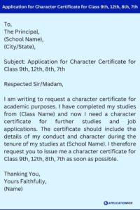 (5+ Samples) Application for Character Certificate