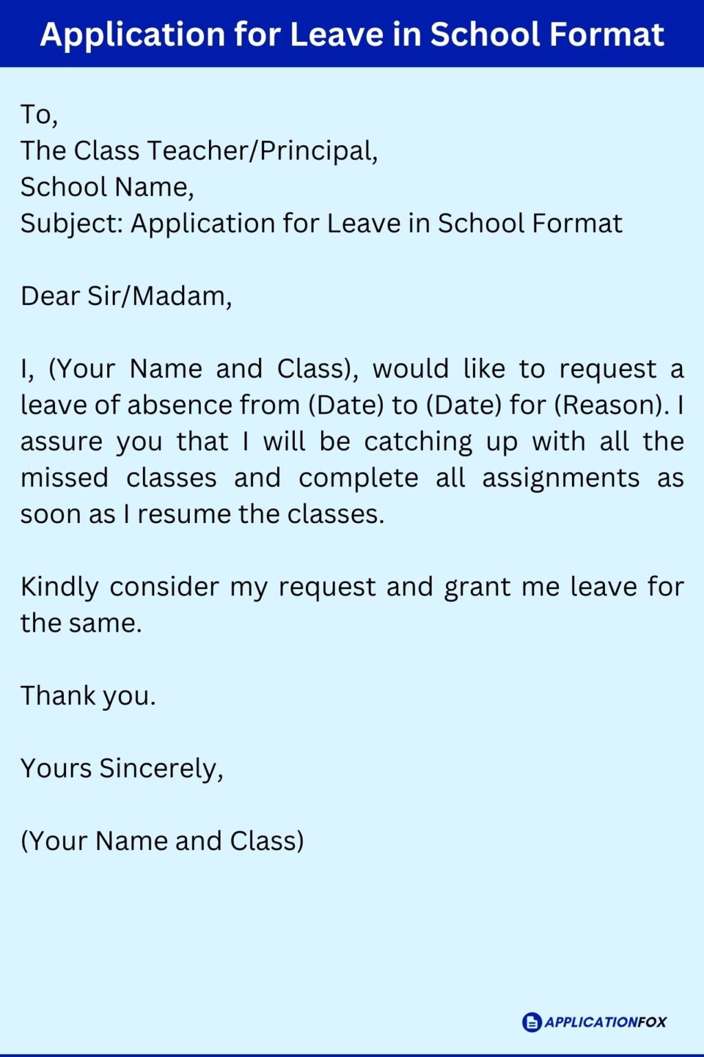 (7+ Samples) Application for Leave in School