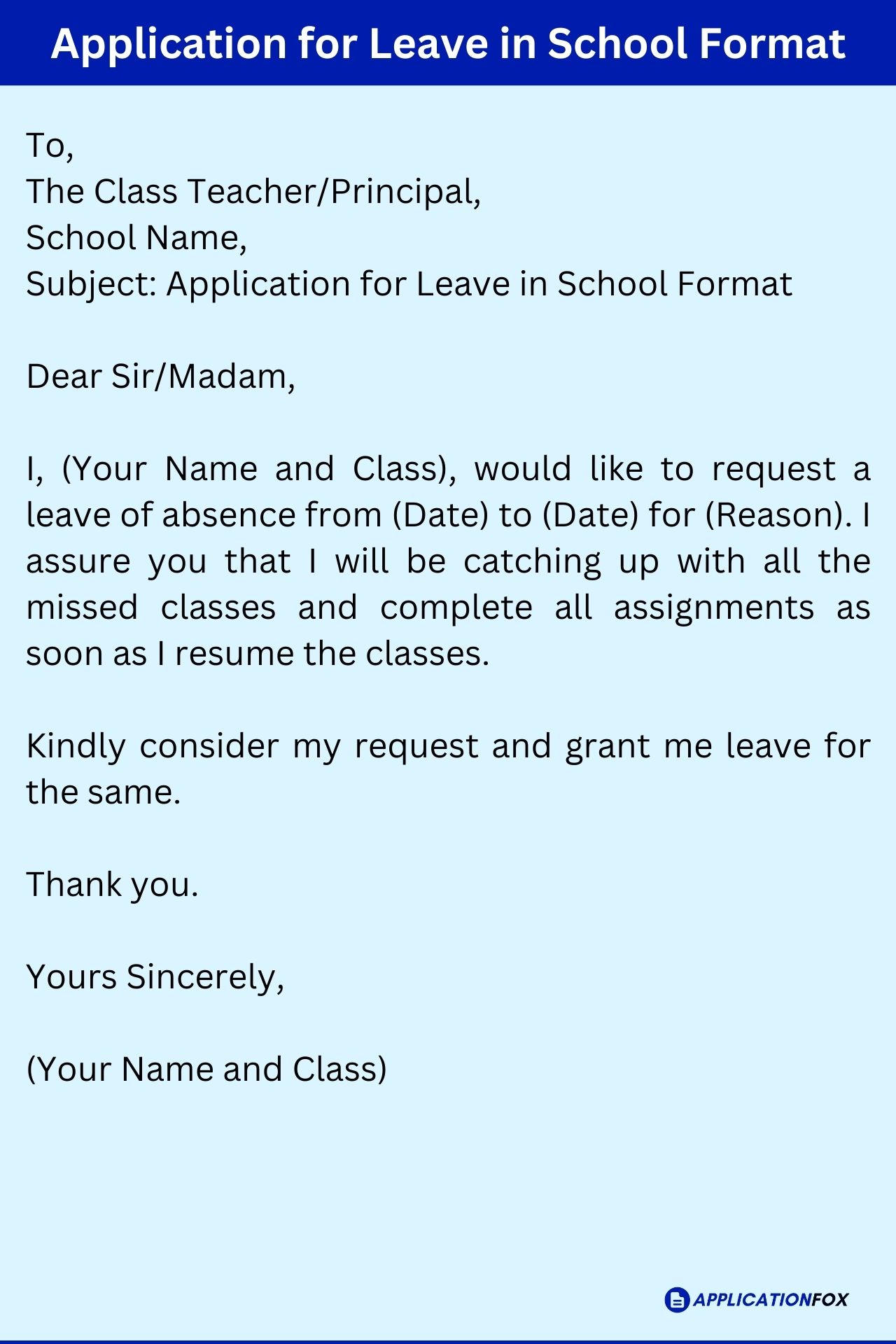 (7+ Samples) Application for Leave in School