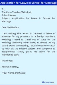 (7+ Samples) Application for Leave in School