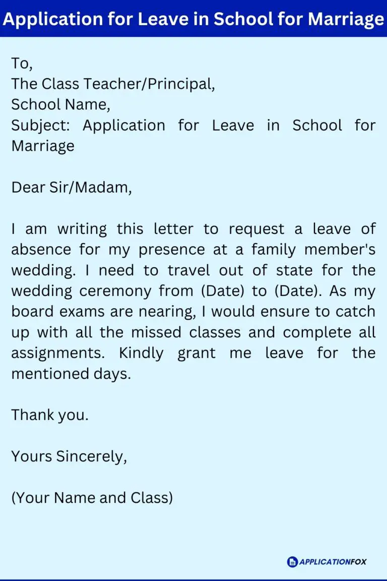 (7+ Samples) Application for Leave in School