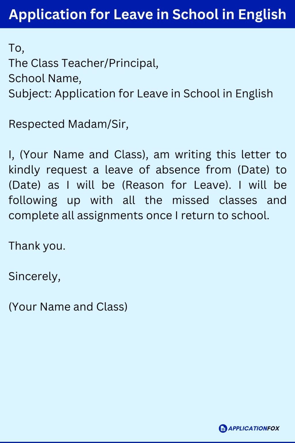 (7+ Samples) Application for Leave in School
