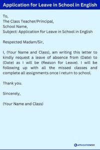 (7+ Samples) Application for Leave in School