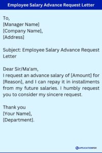 (9+ Samples) Application for Advance Salary