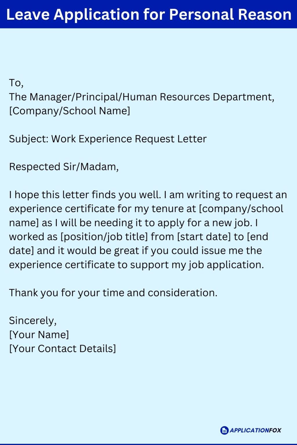 9+ Samples Leave Application for Office for Personal Reason