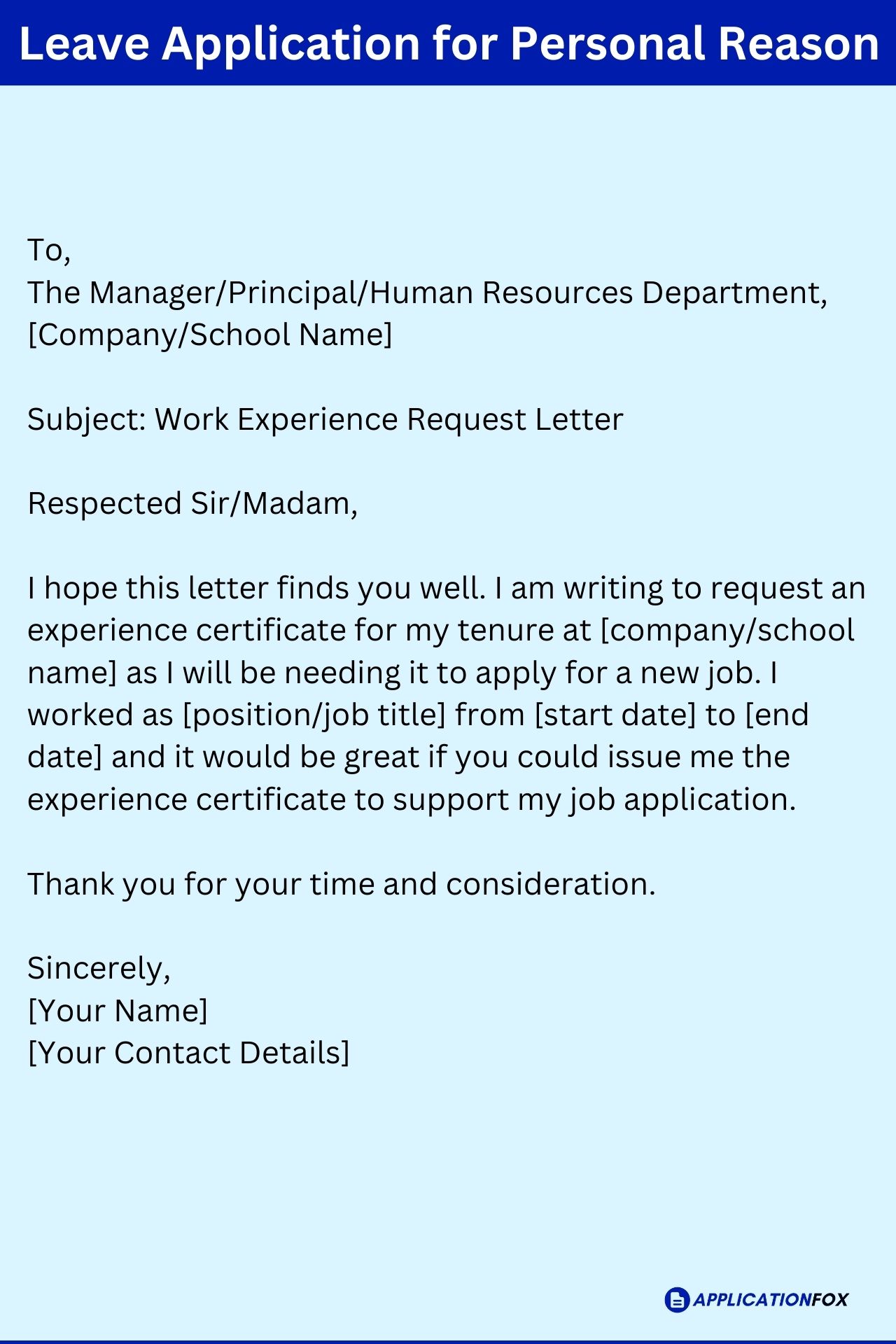 9+ Samples Leave Application for Office for Personal Reason