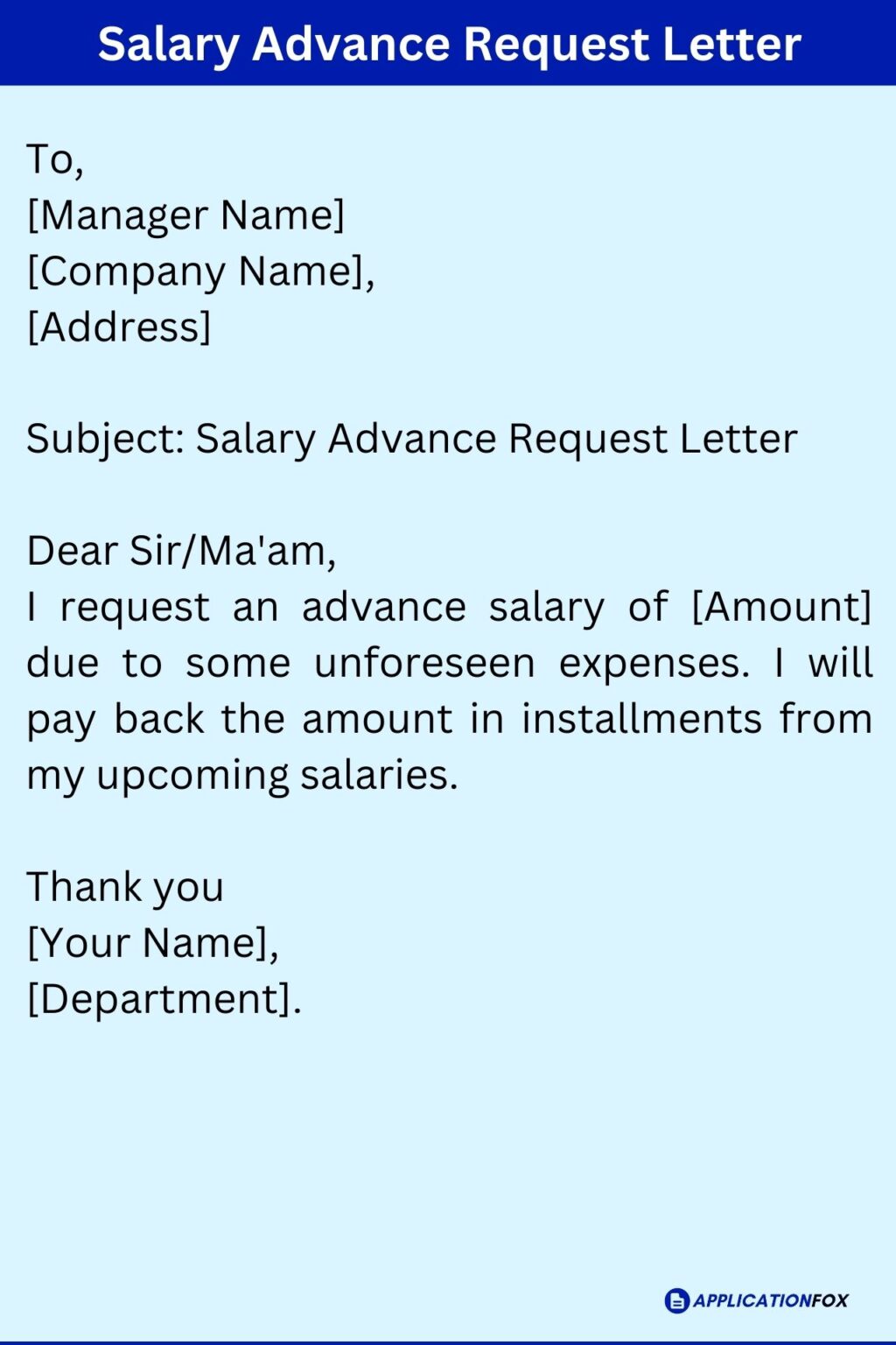 (9+ Samples) Application for Advance Salary