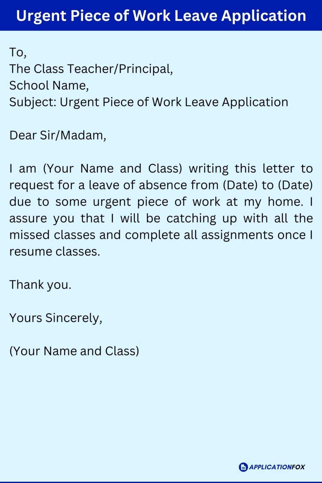 (7+ Samples) Application for Leave in School