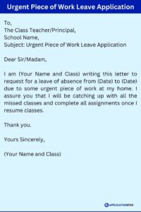 (7+ Samples) Application for Leave in School