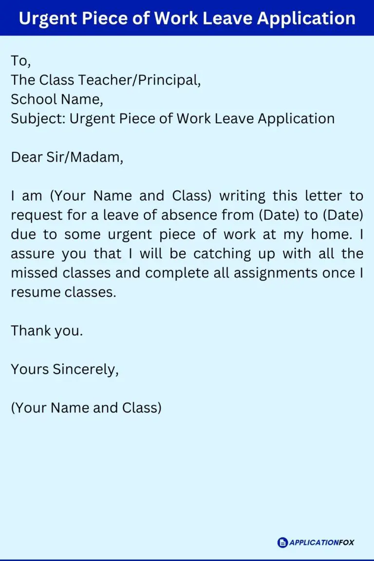 (7+ Samples) Application for Leave in School