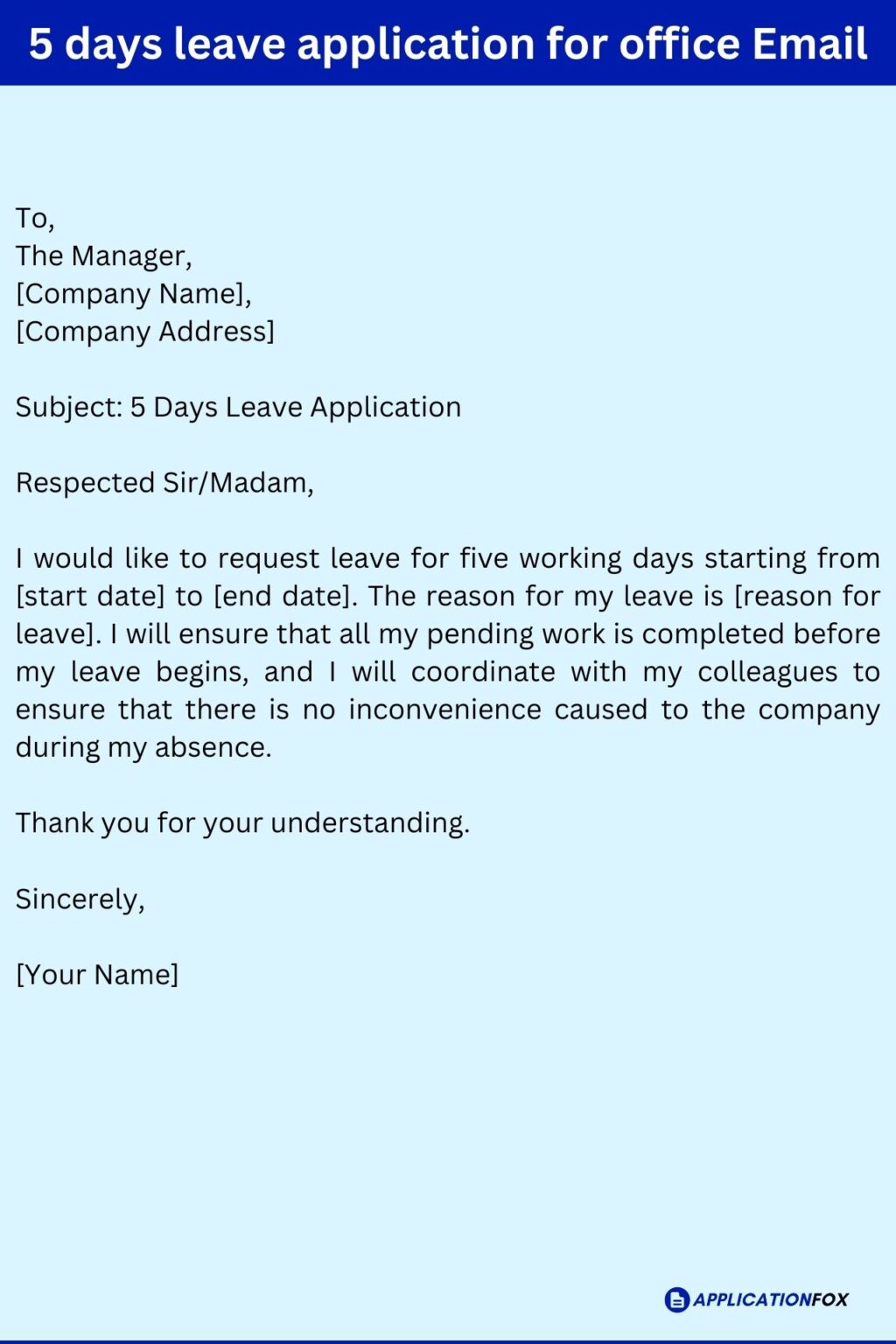 (7+ Samples) 5 days Leave Application for Office