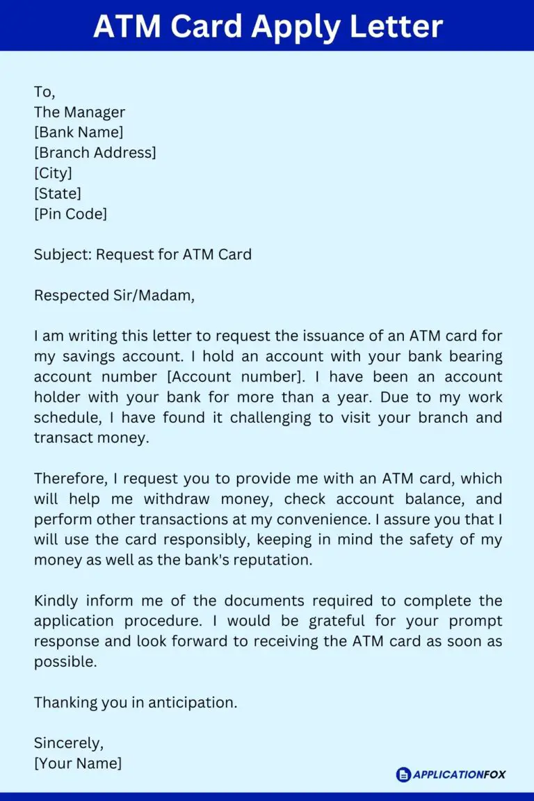 (7+ Samples) - Application for New ATM Card