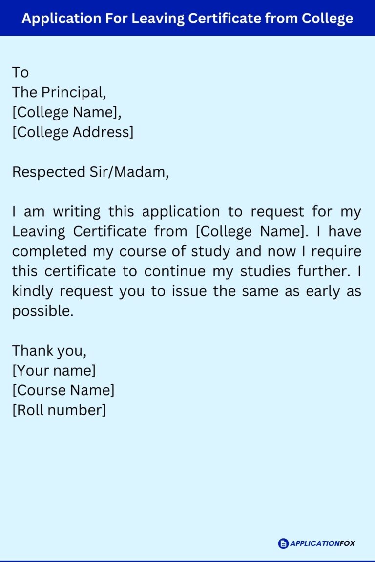 (12+ Samples) - Application for School Leaving Certificate