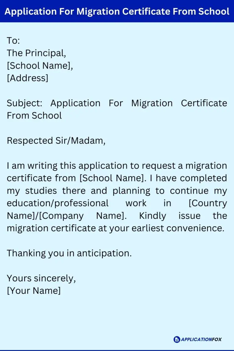 (7+ Samples) - Application for Migration Certificate