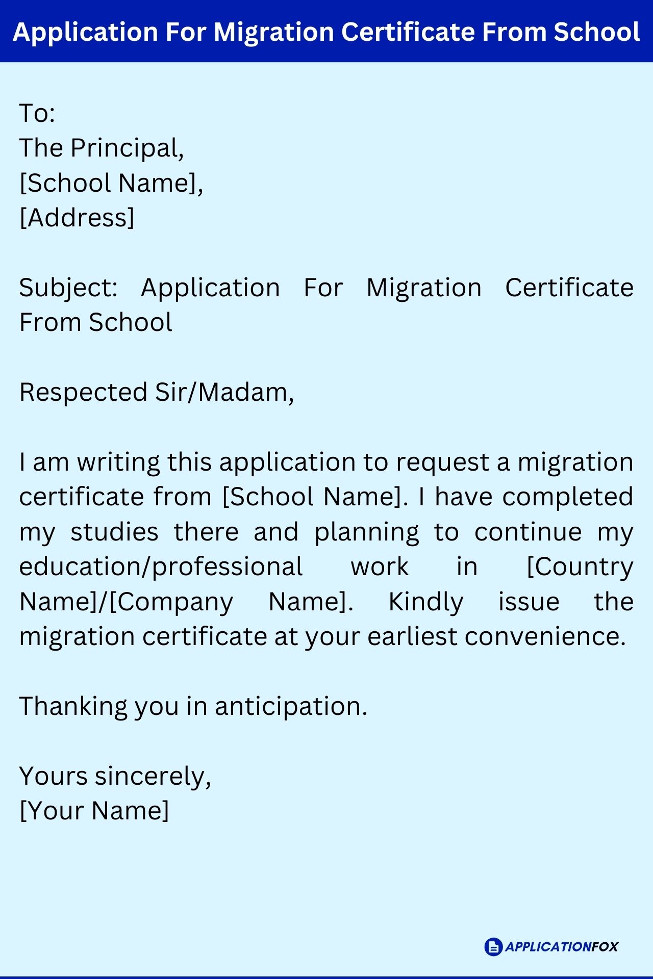 (7+ Samples) - Application for Migration Certificate