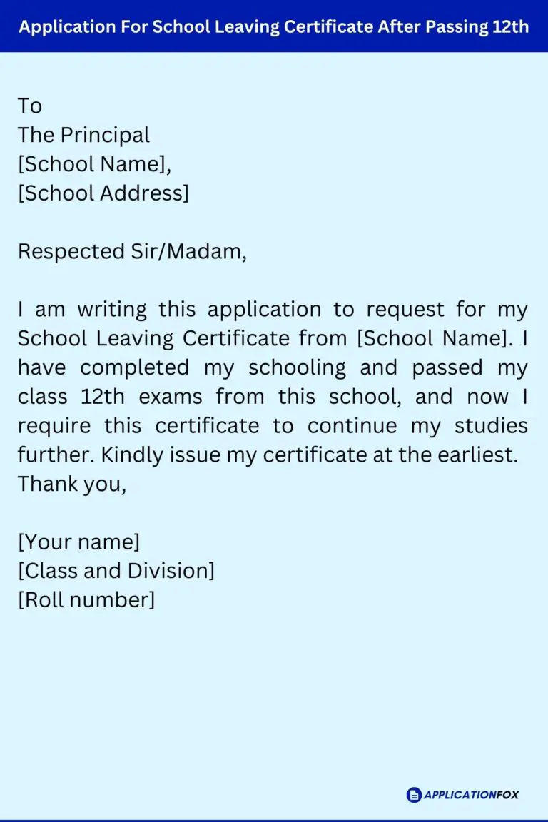 (12+ Samples) - Application for School Leaving Certificate