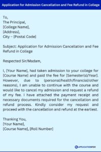 (5+ Samples) Fee Refund Application - ApplicationFox