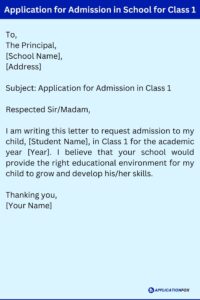 (9+ Samples) Application for School Admission