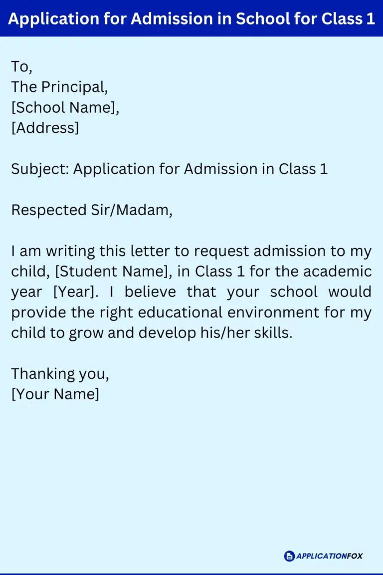 (9+ Samples) Application for School Admission