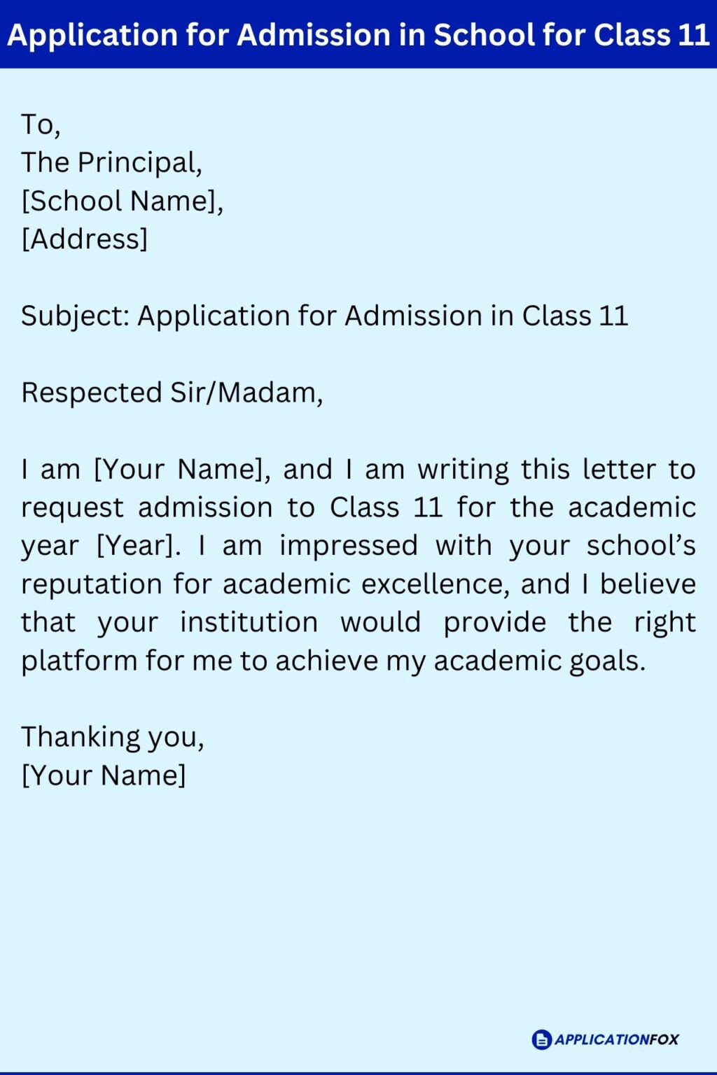 (9+ Samples) Application for School Admission