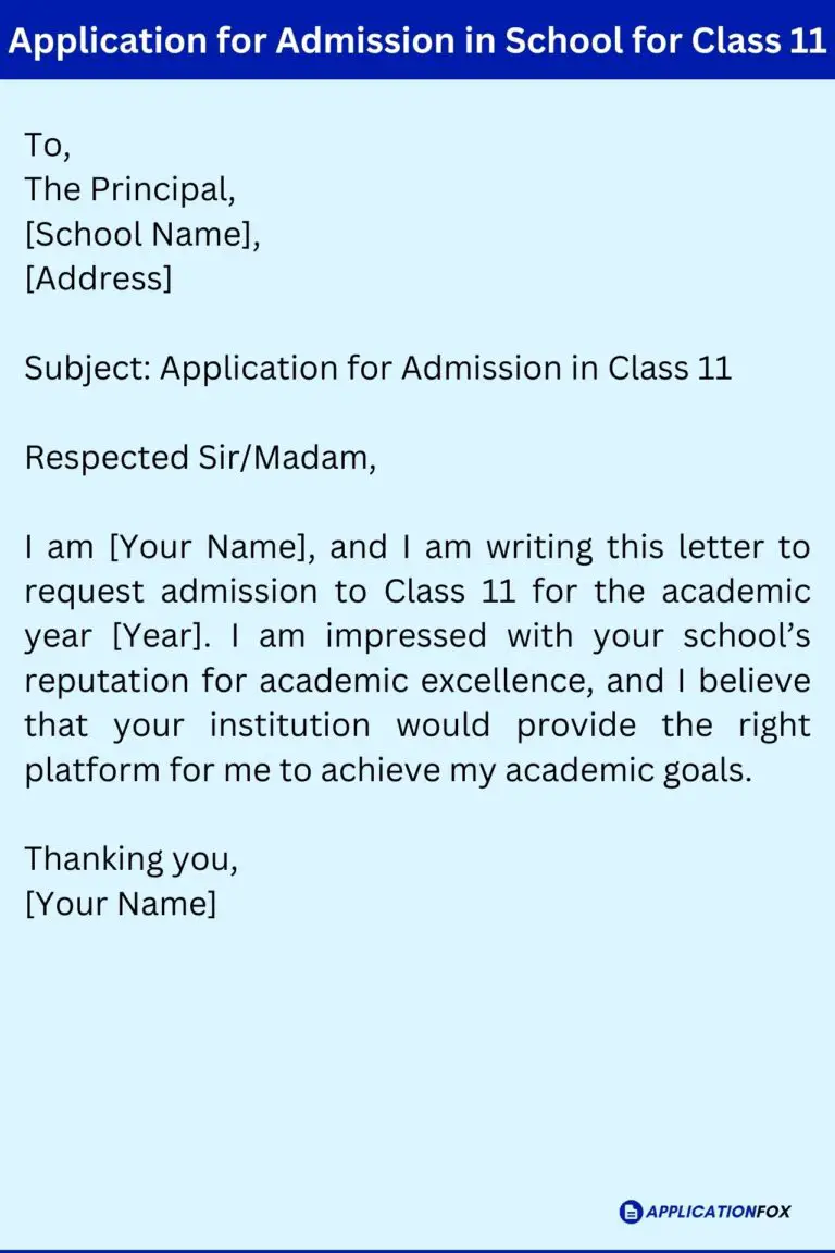 (9+ Samples) Application for School Admission