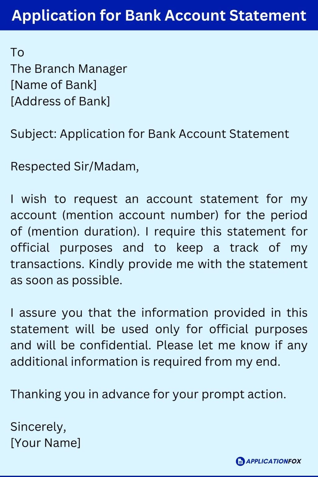 (11+ Samples) - Application for Bank Statement