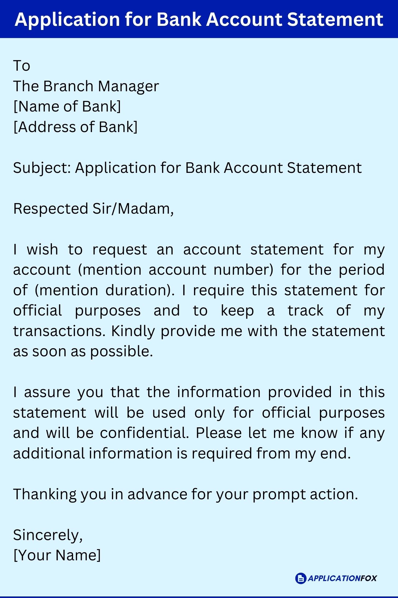 (11+ Samples) - Application for Bank Statement