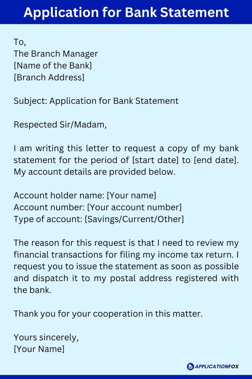 (11+ Samples) - Application for Bank Statement