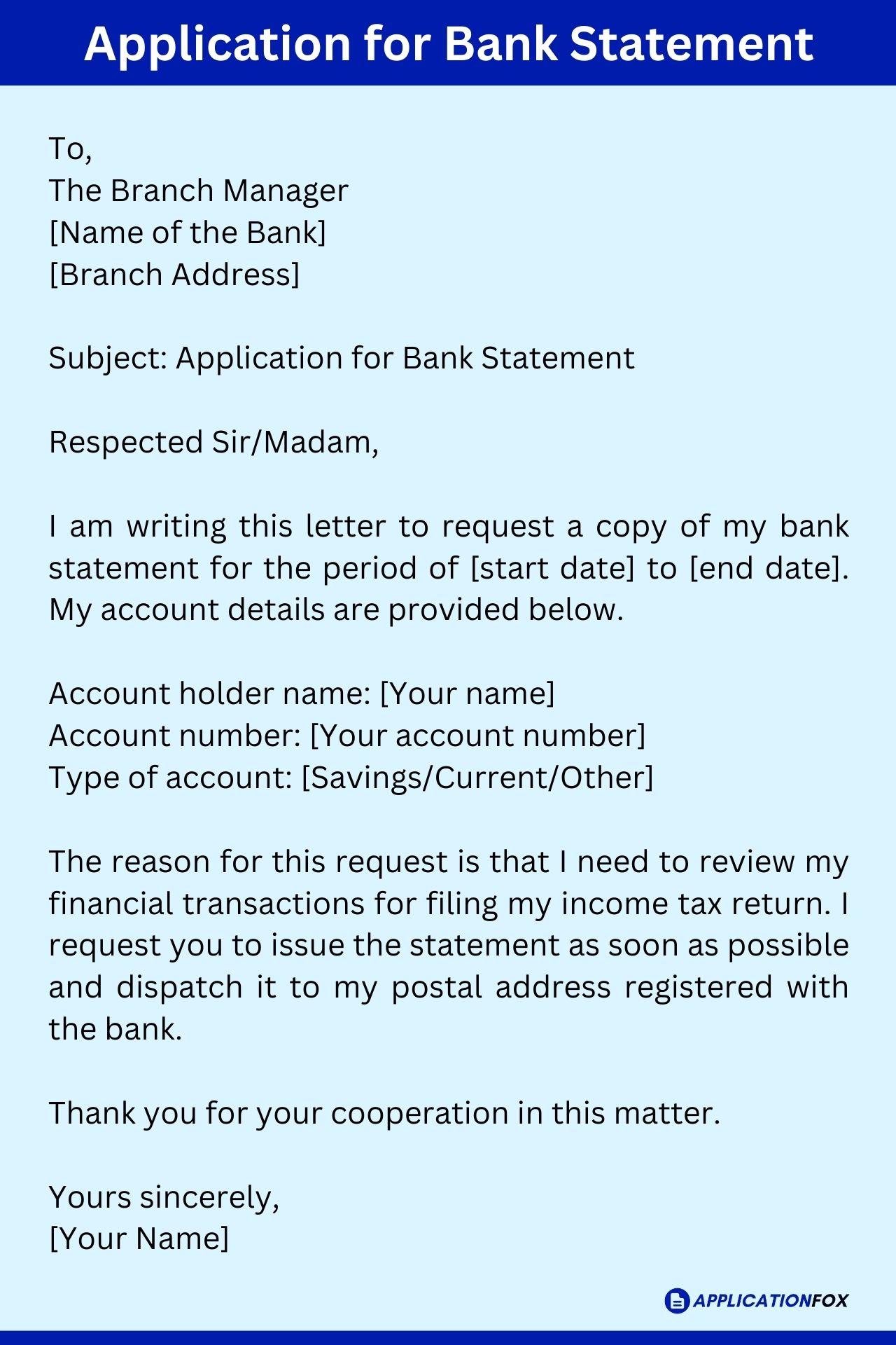 (11+ Samples) - Application for Bank Statement