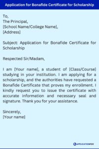 (9+ Samples) Application for Bonafide Certificate