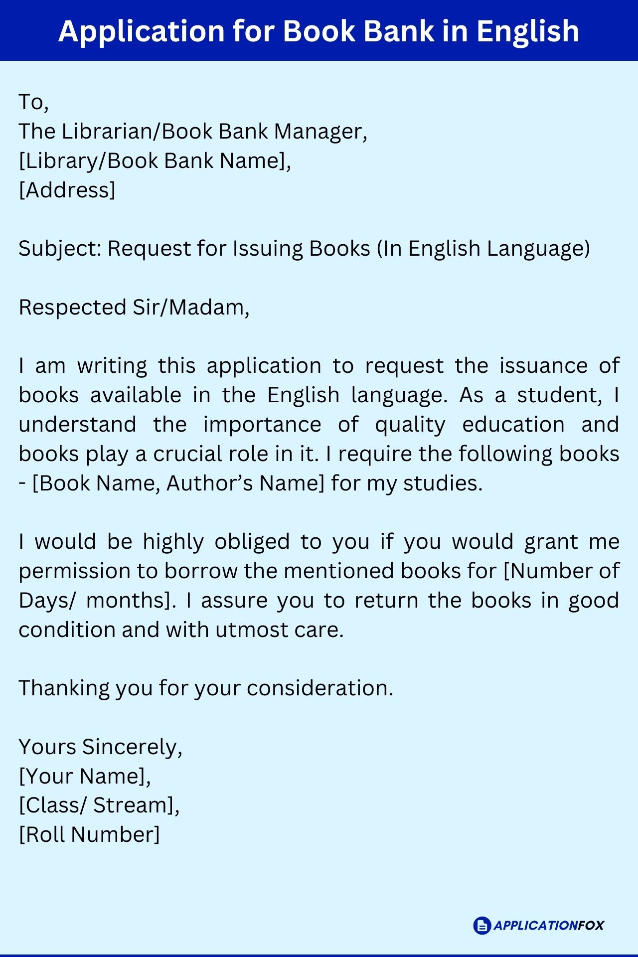 (5+ Samples) Application for Book Bank - ApplicationFox