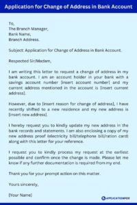 (11+ Samples) - Application for Address Change in Bank