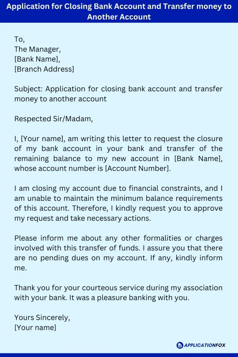 (10+ Samples) - Application for Closing Bank Account