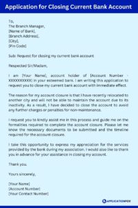 (10+ Samples) - Application for Closing Bank Account