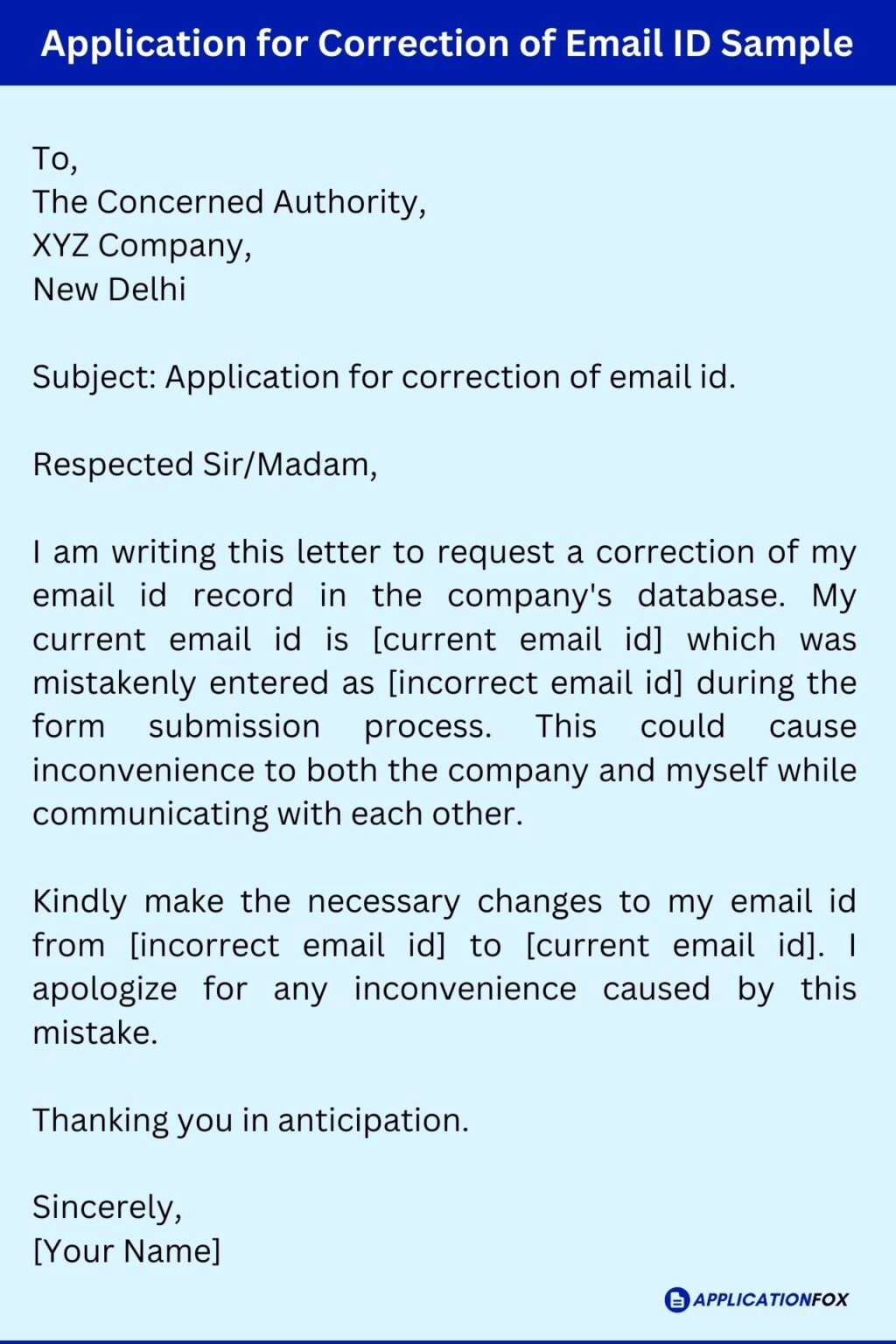 (5+) - Application for Update Email ID in Bank Account