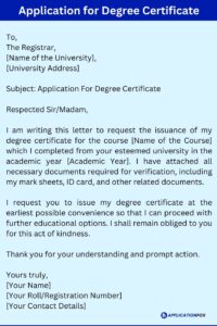 (7 Samples) Request Letter for Degree Certificate