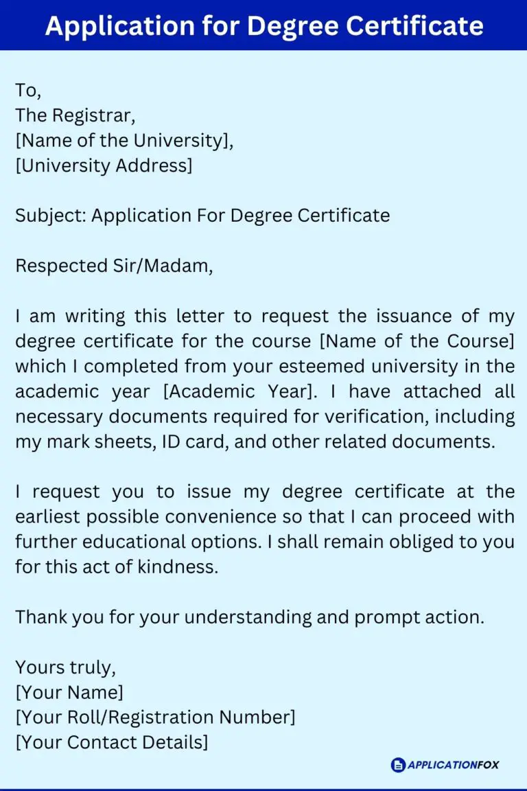 (7 Samples) Request Letter for Degree Certificate