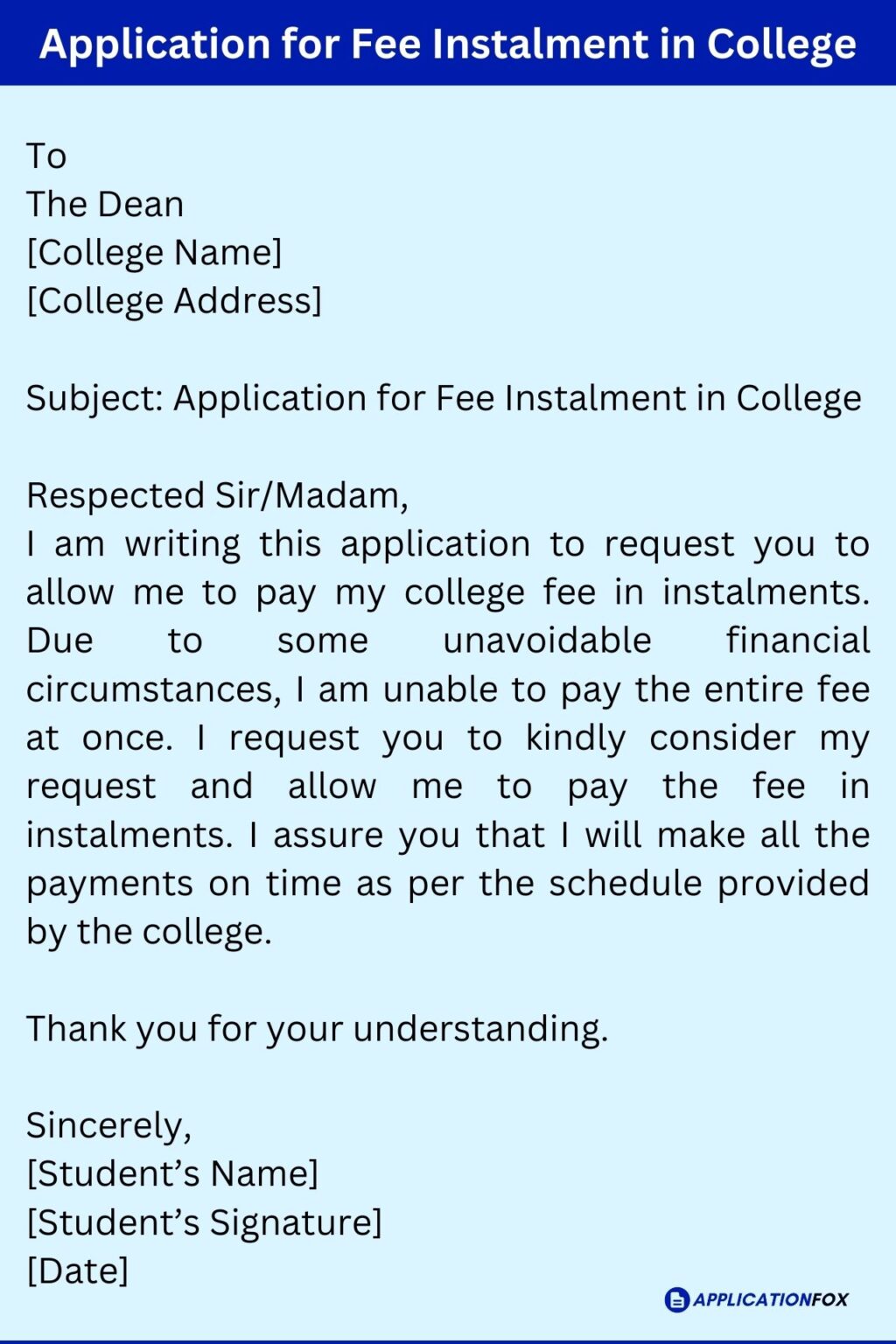 (7+ Samples) Application for Fee Instalments