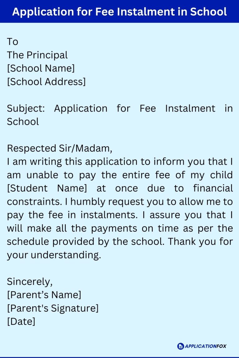 (7+ Samples) Application for Fee Instalments