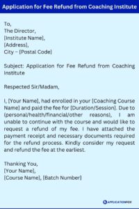 (5+ Samples) Fee Refund Application - ApplicationFox