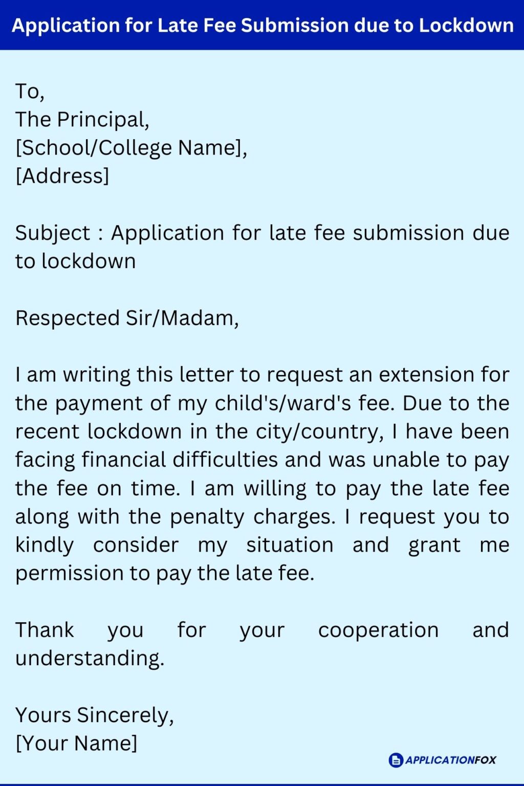 (7+ Samples) Application for Late Fee Submission
