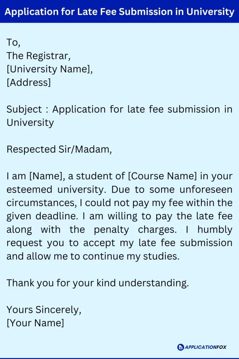 (7+ Samples) Application for Late Fee Submission (7+ Samples) Application for Late Fee Submission