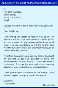 (7+) - Application for Linking Aadhaar with Bank Account
