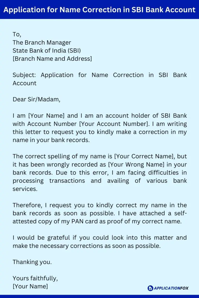 (11+ Samples) - Application for Name Change in Bank Account