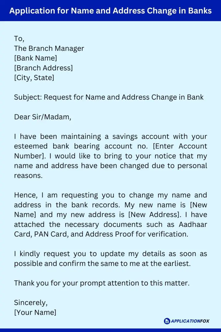 (11+ Samples) - Application for Name Change in Bank Account